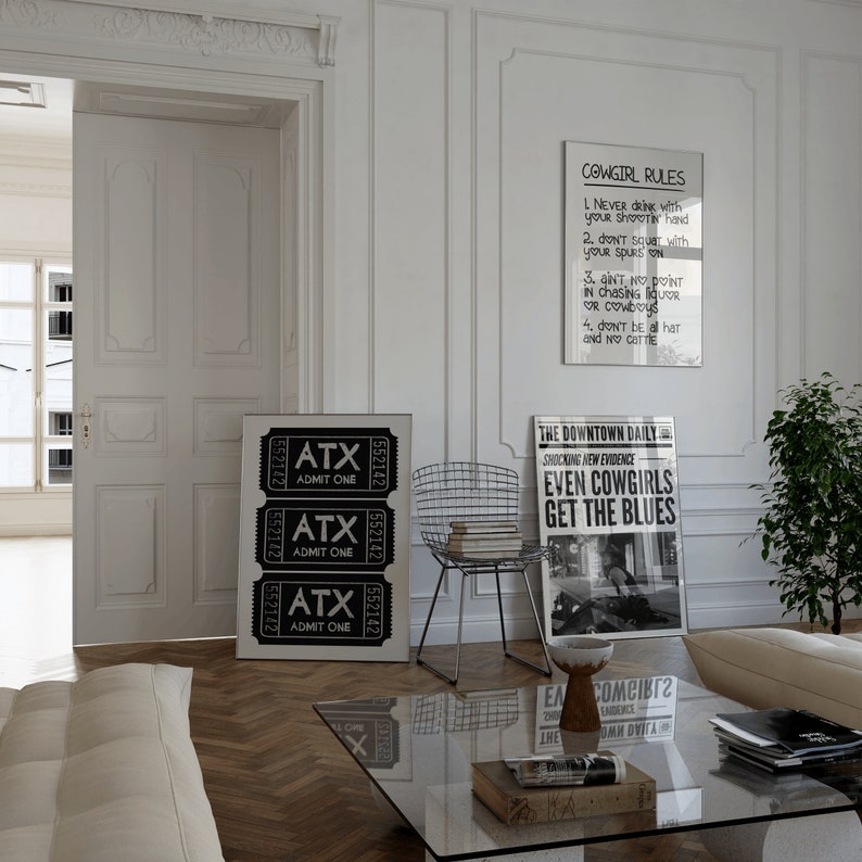 Austin Wall Art, Retro Texas Home Decor, Trendy ATX Art Print, Y2K ...