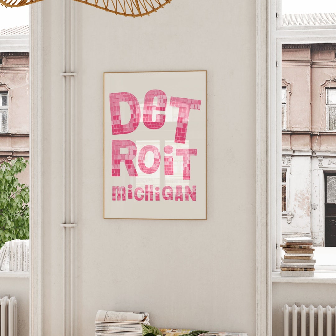 Detroit Disco Letters Wall Art, Trendy Detroit Wall Art, Michigan Wall ...