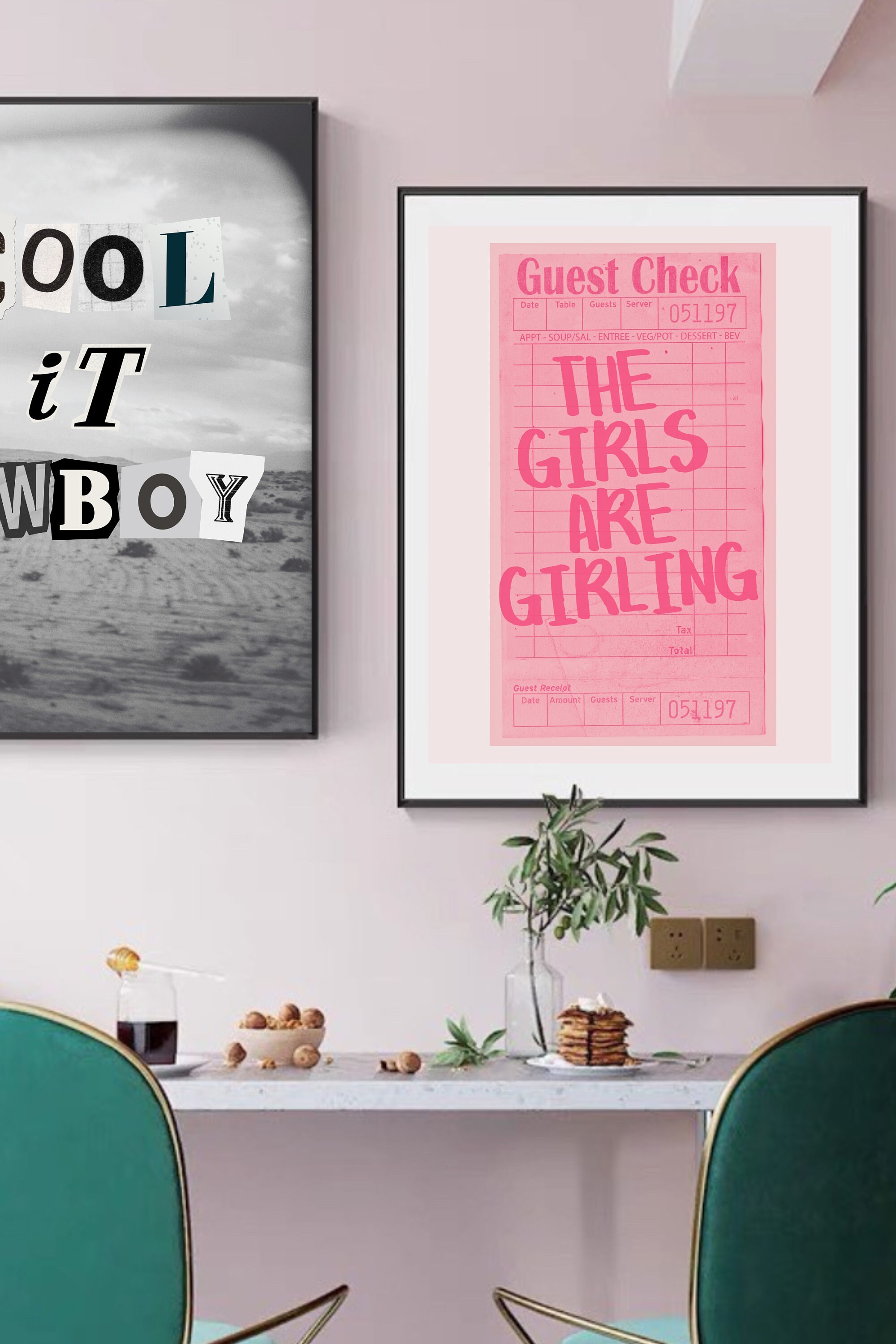 The Girls Are Girling Poster Girly Guest Check Home Decor - Etsy