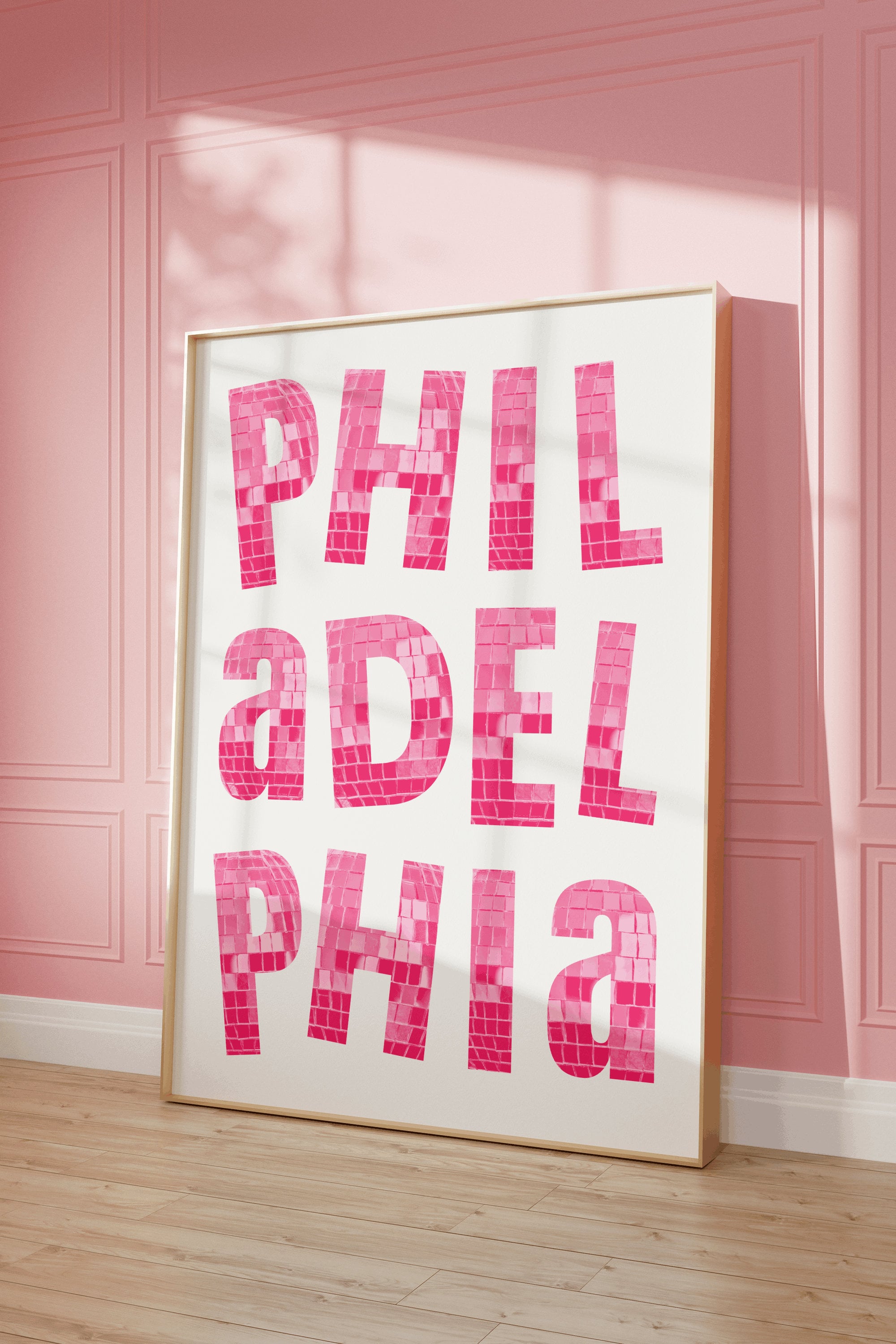 Philadelphia Disco Letters Wall Art, Trendy Philly Wall Art, PHL ...
