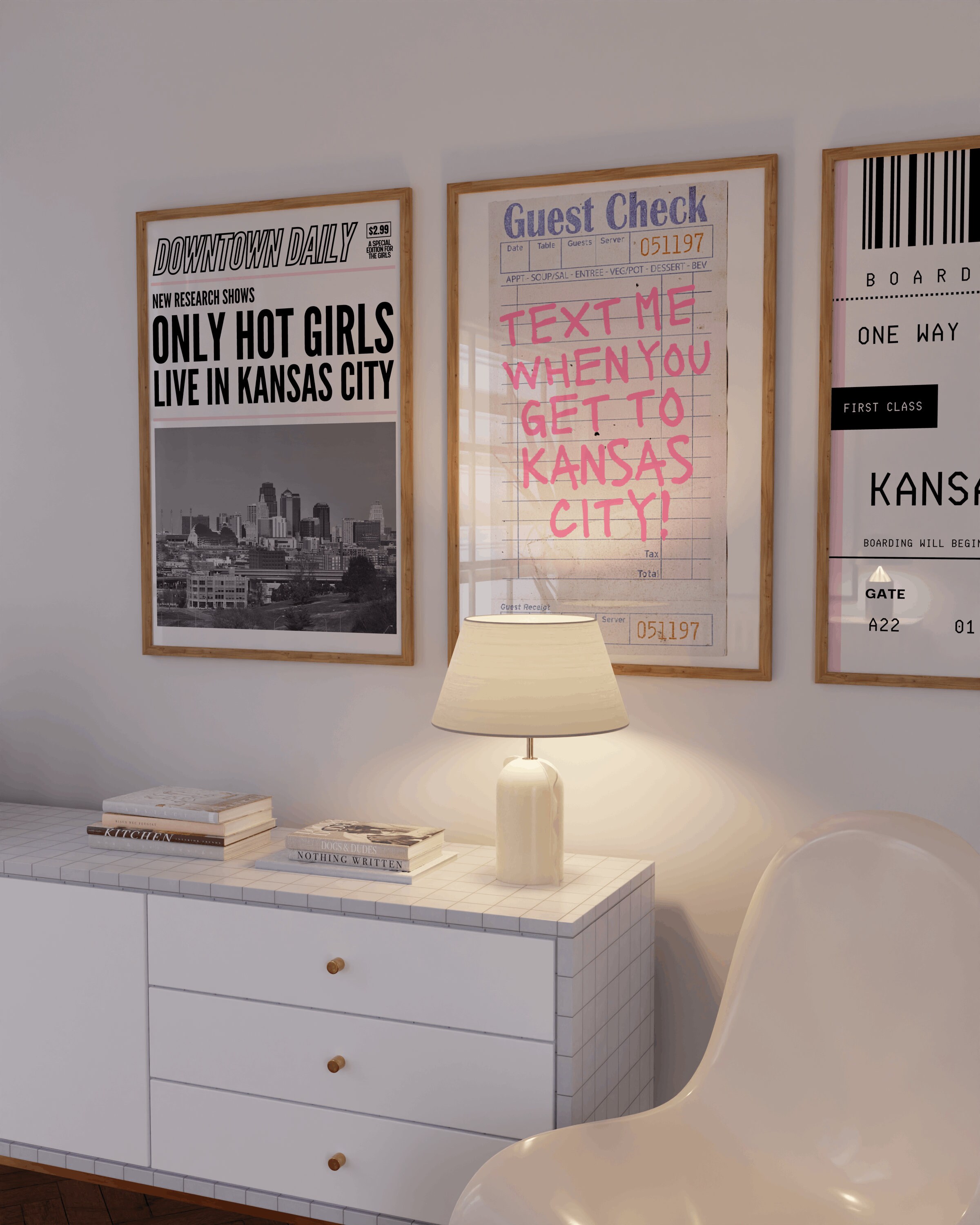 Kansas City Wall Art, Trendy KC Art Print, KCMO Cityscape Poster ...
