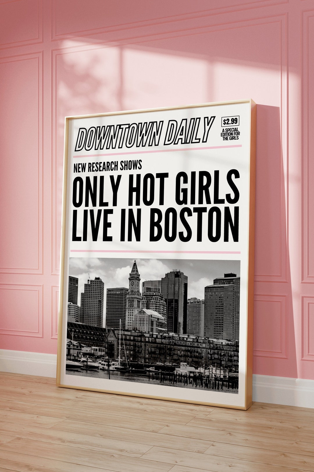 Trendy Boston Art Print, Boston Wall Art, Boston Cityscape Home Decor ...
