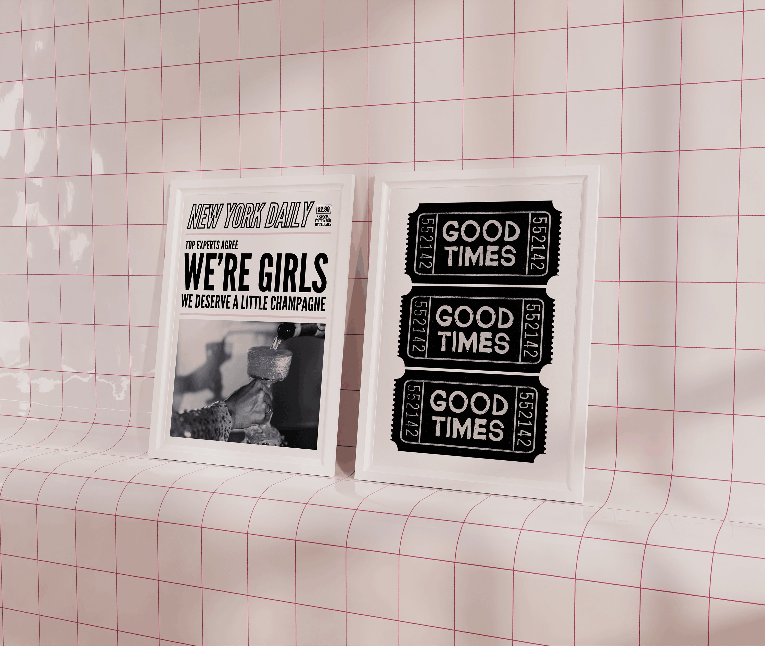 Newspaper Wall Art, Retro Headline Poster, Bar Cart Wall Art, Preppy ...