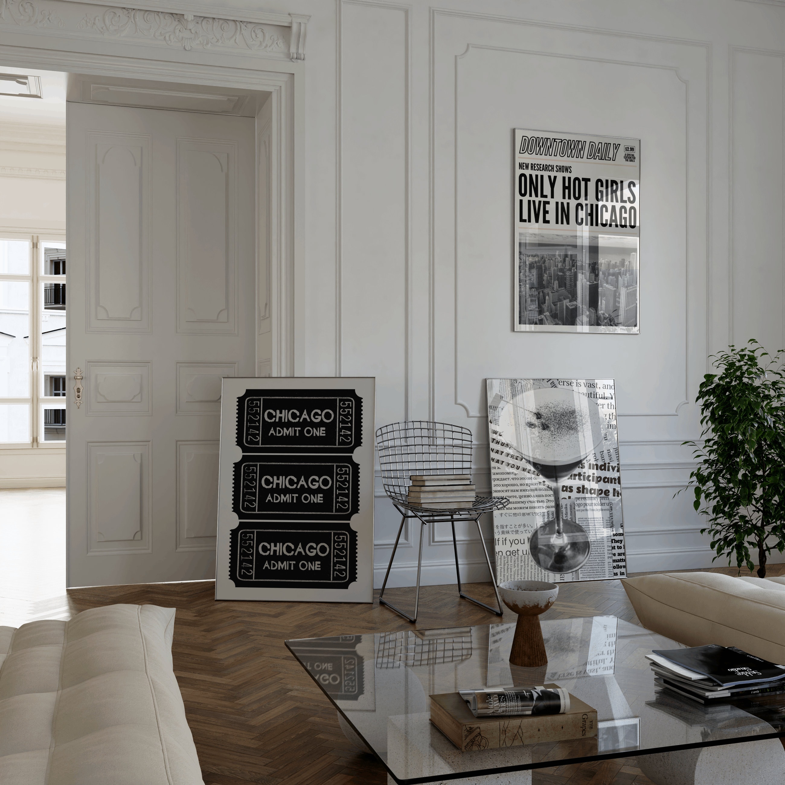 Chicago Wall Art, Retro Chicago Home Decor, Trendy CHI Art Print, Y2K ...