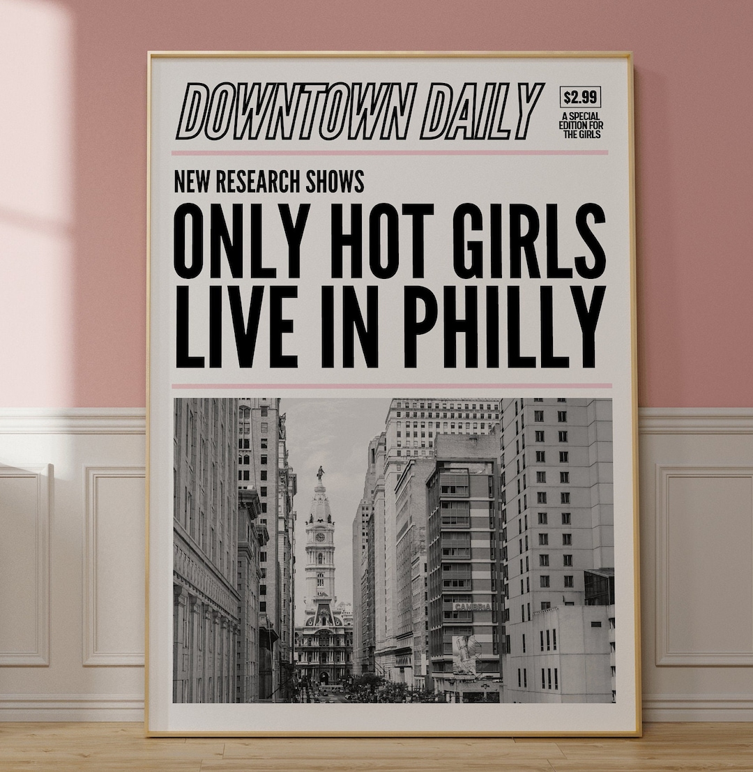 Philadelphia Wall Art, Retro Philly Home Decor, Trendy PHL Art Print, Y2K Newspaper Headline Art ...