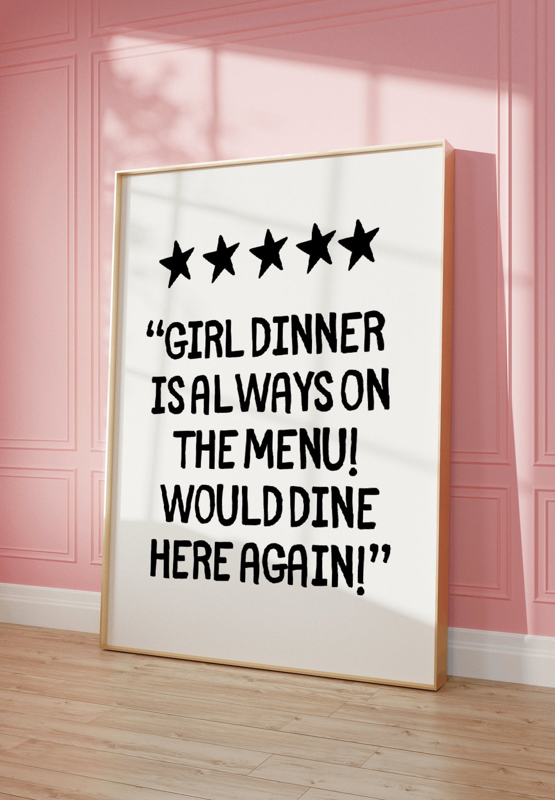 Girl Dinner Art Print Poster, Retro Kitchen Decor, Aesthetic Kitchen ...