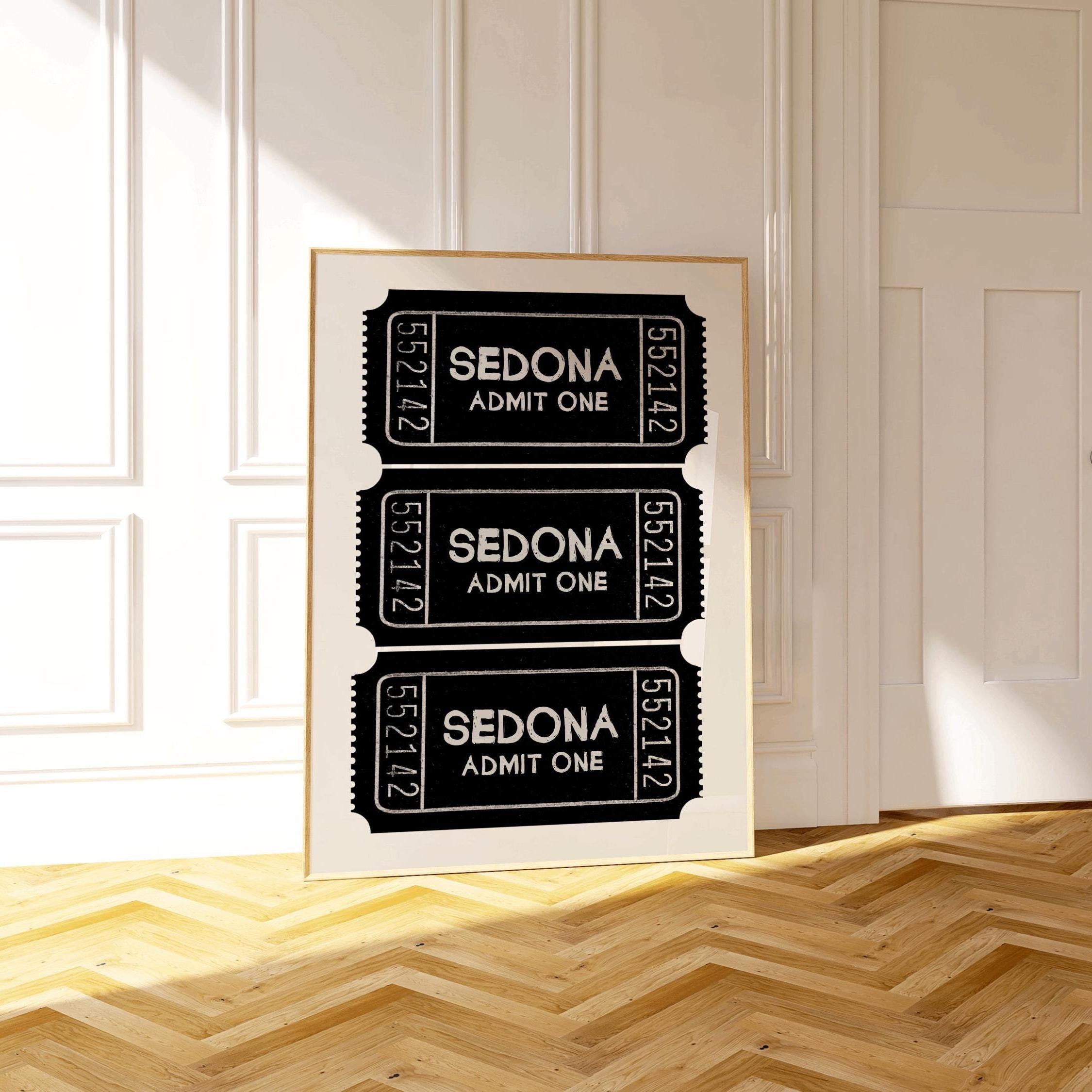 Sedona Art Print, Trendy Arizona Home Decor, Sedona Admit One Ticket ...