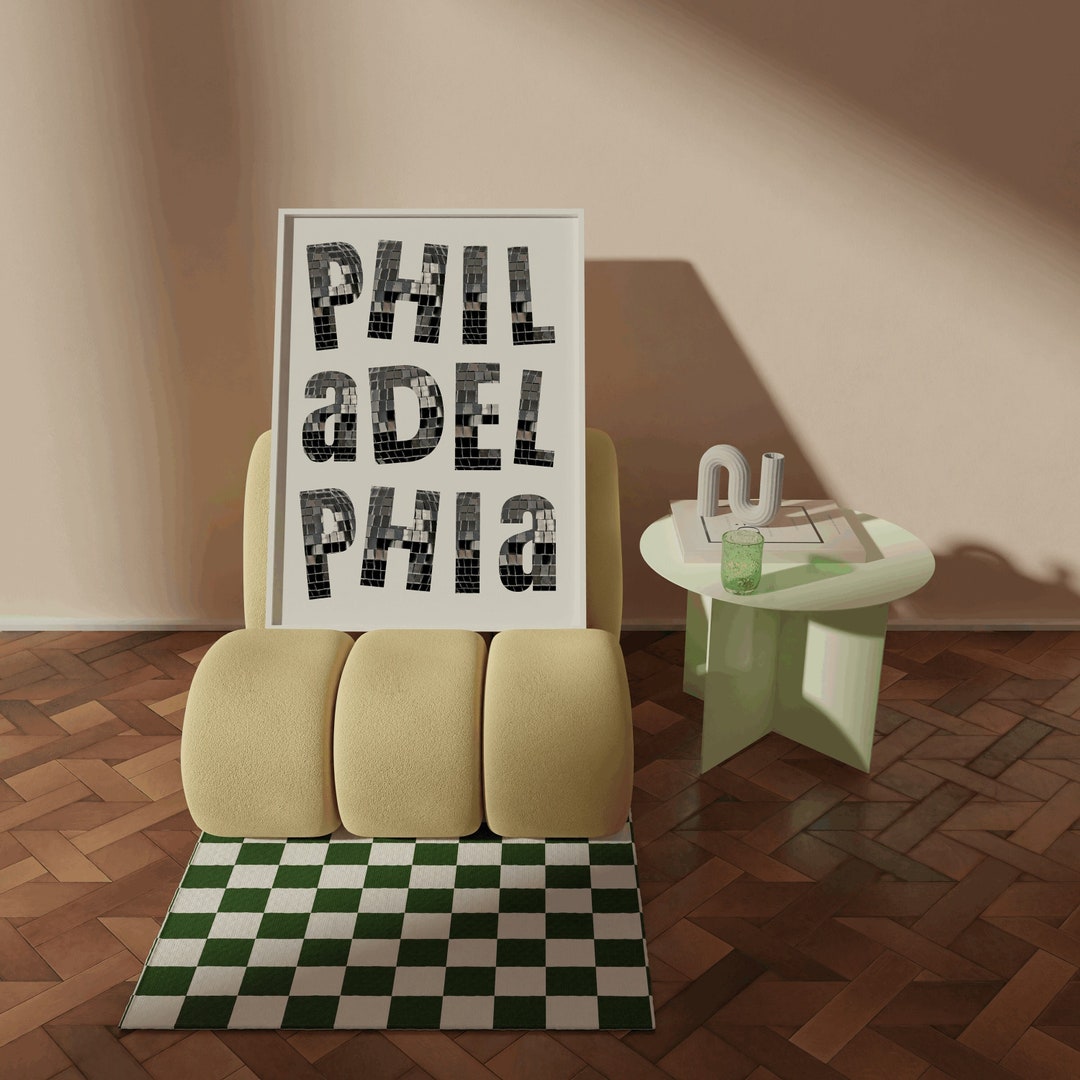 Philadelphia Disco Letters Wall Art, Trendy Philly Wall Art, PHL ...
