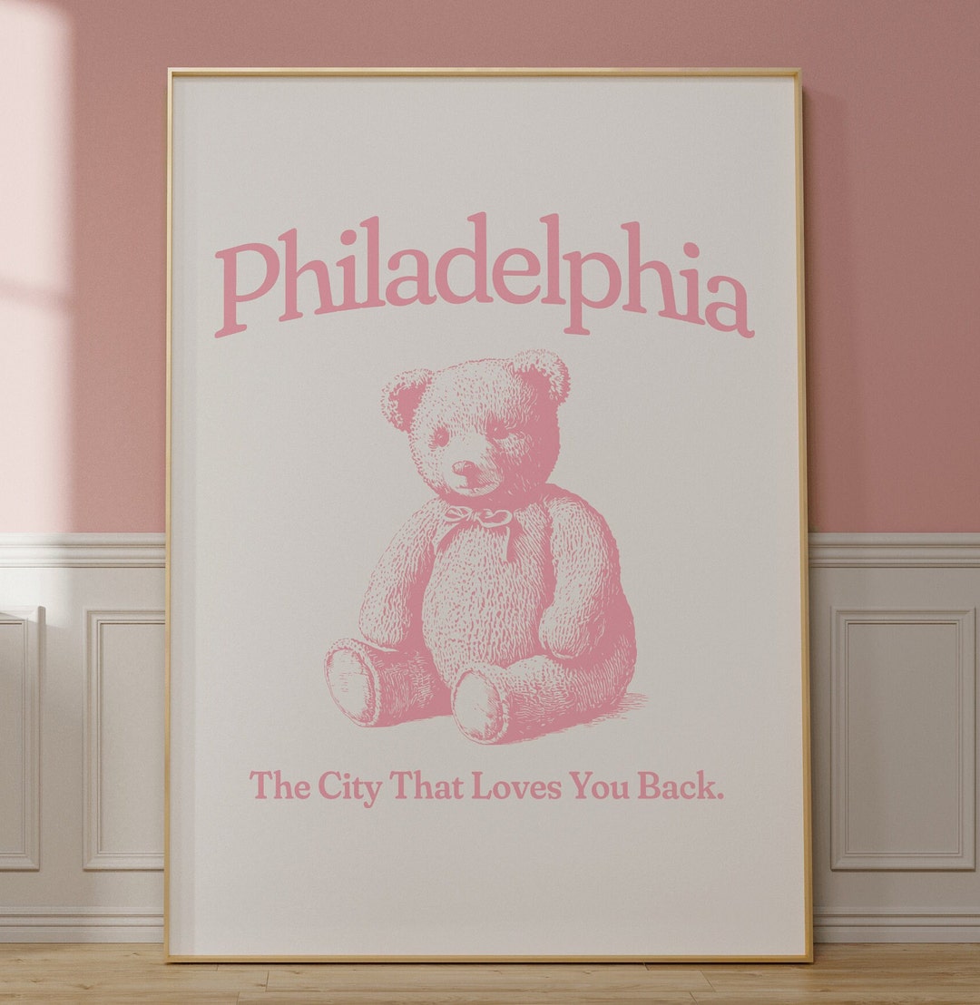 Philadelphia Wall Art, Retro Philly Decor, Trendy PHL Art Print ...
