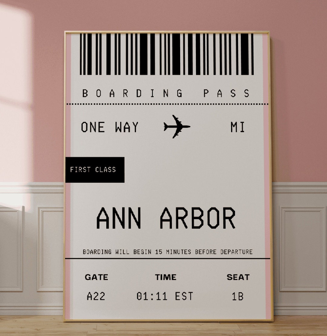 Ann Arbor Wall Art, Michigan Poster, Midwest Wall Art, Travel Poster ...