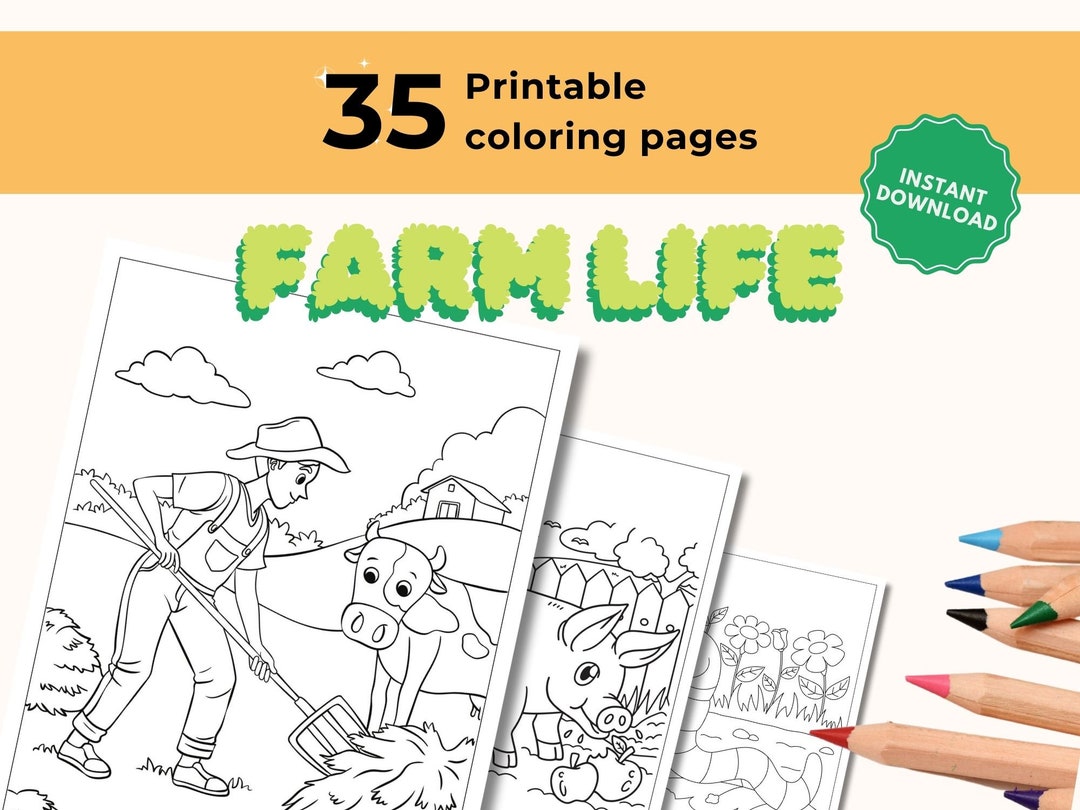 Farm Life Coloring Book for Children | Coloring Pages | Digital ...