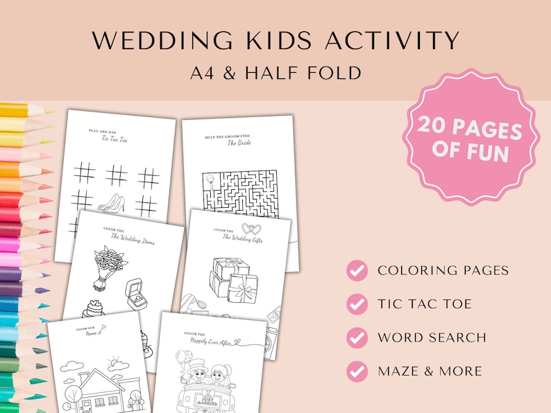 Wedding Activity Pack for Kids - Etsy