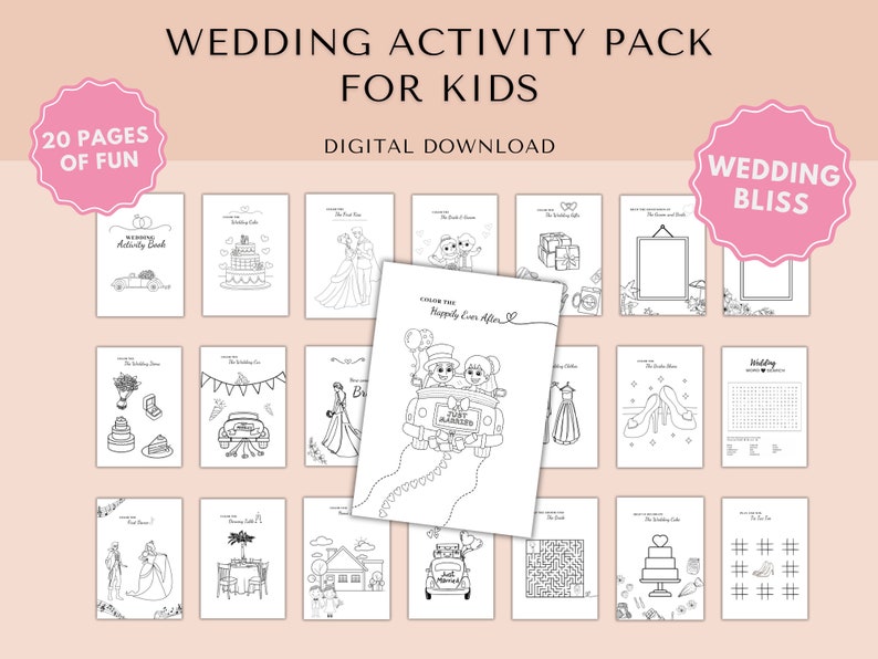 Wedding Activity Pack for Kids - Etsy