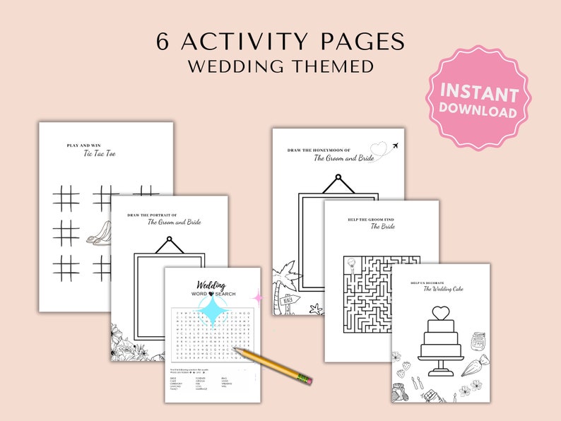 Wedding Activity Pack for Kids - Etsy