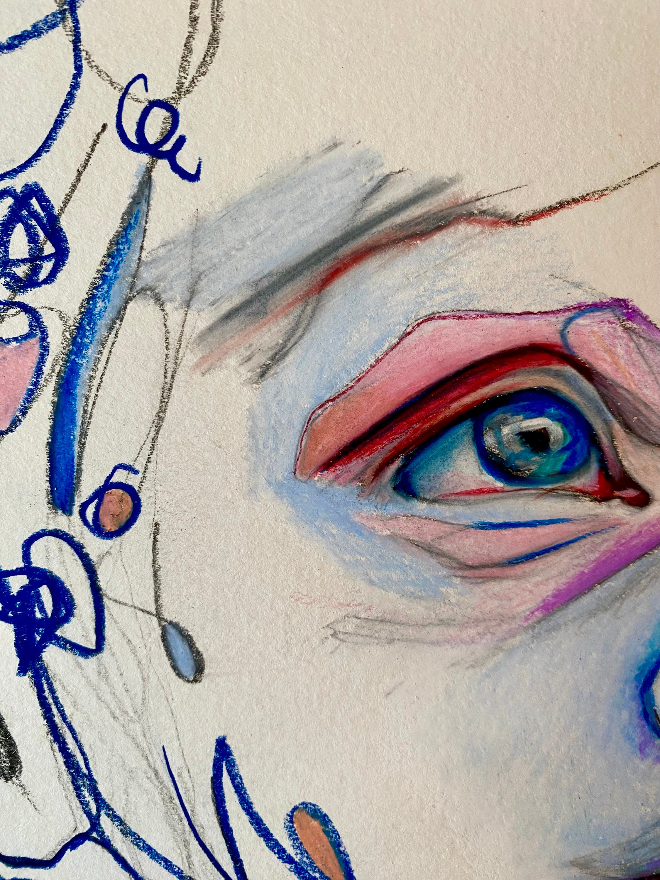 Colored Pencil Portrait Study 2 Jenny Saville Variation Drawing 9 X 12 ...