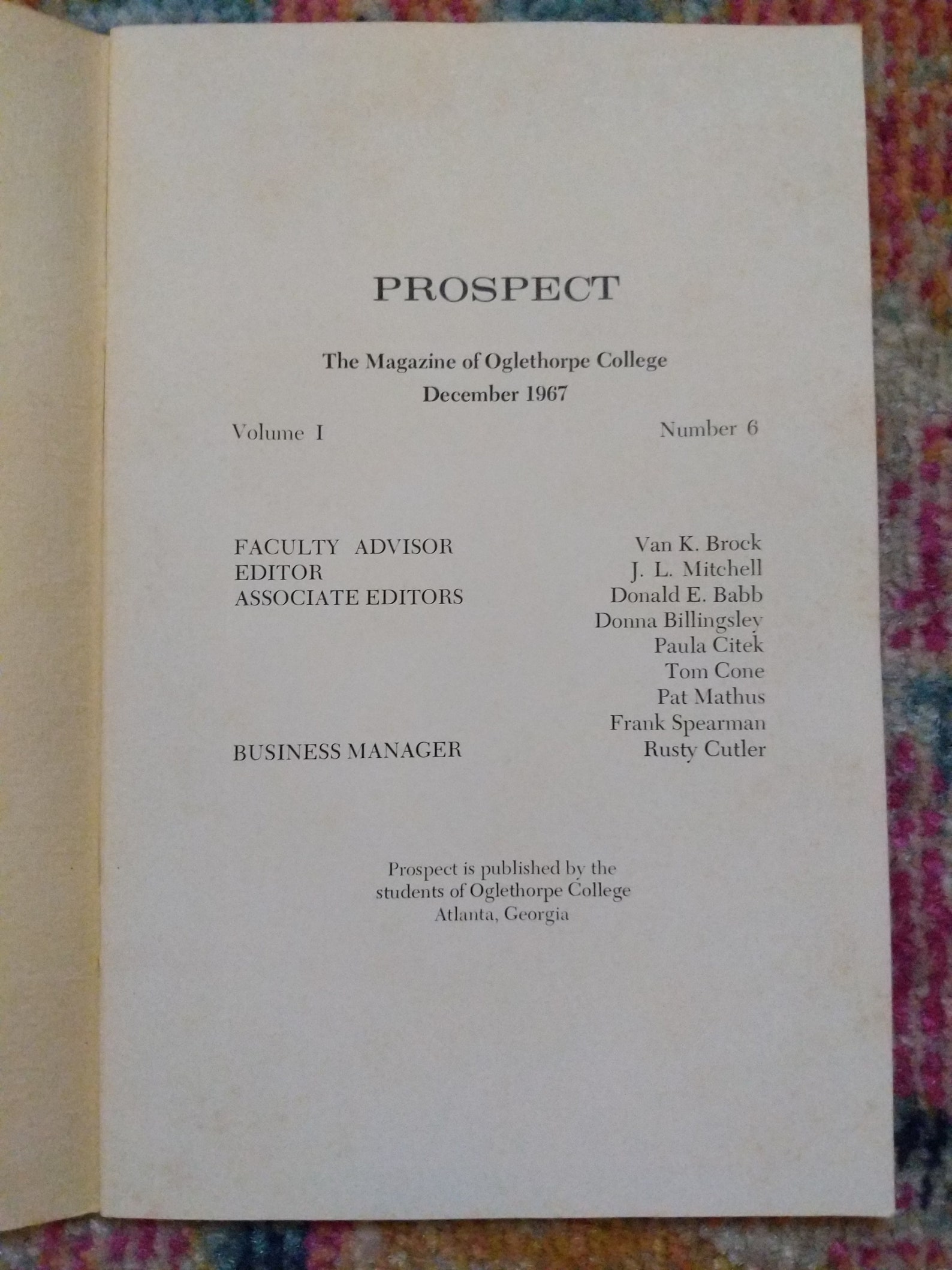 Vintage 1967 Magazine of Oglethorpe College Prospect - Etsy