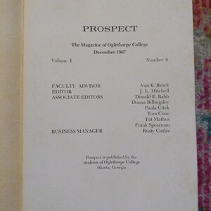 Vintage 1967 Magazine of Oglethorpe College Prospect - Etsy
