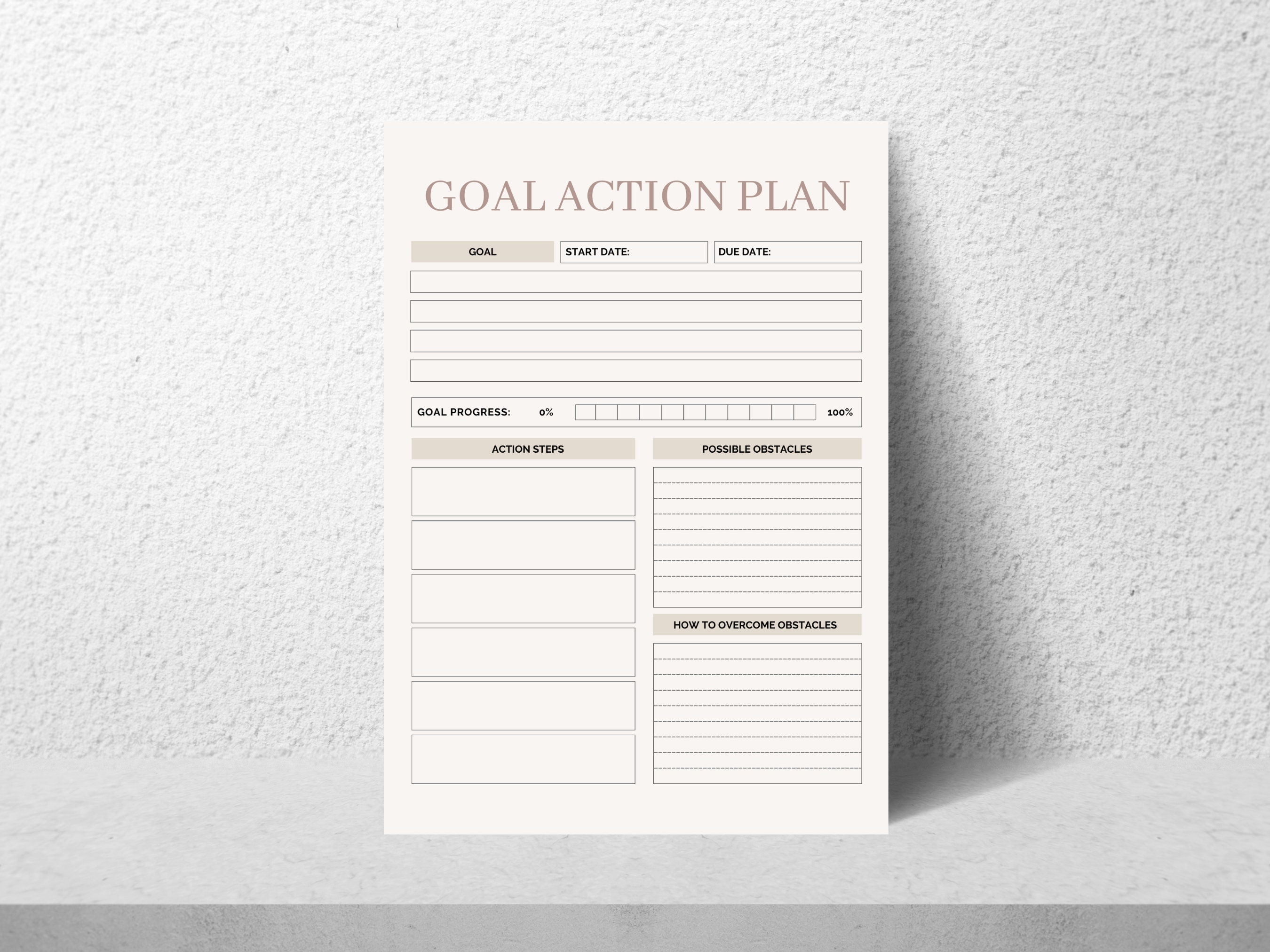 Goal Action Plan Printout, Goal Action Plan Template, Goal Planner ...