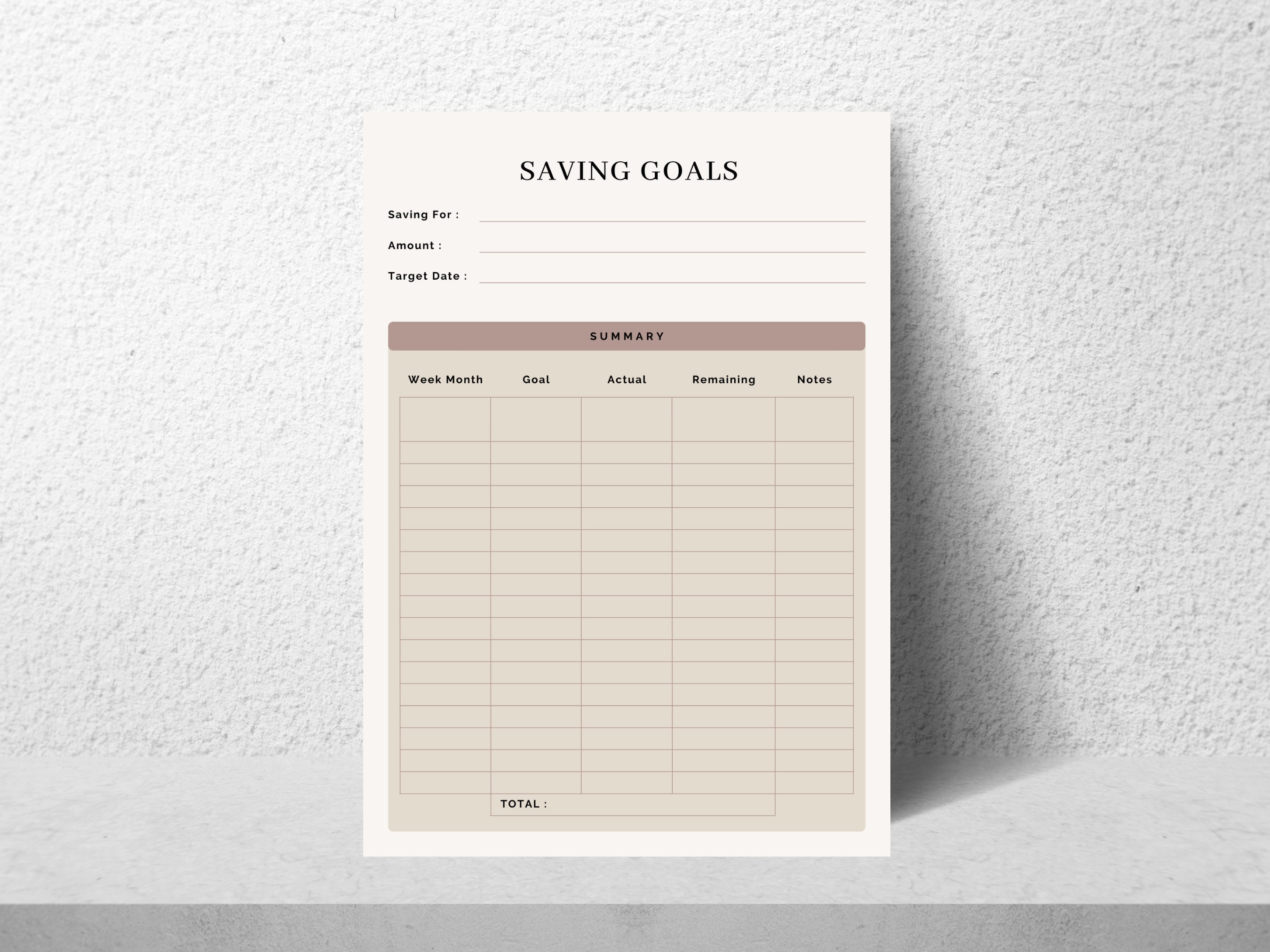 Saving Goal Plan Printout, Savings Goal Template, Savings Tracker - Etsy