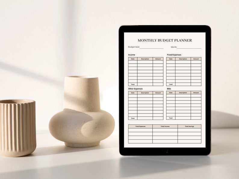 Monthly Budget Printout, Monthly Budget Template - Etsy