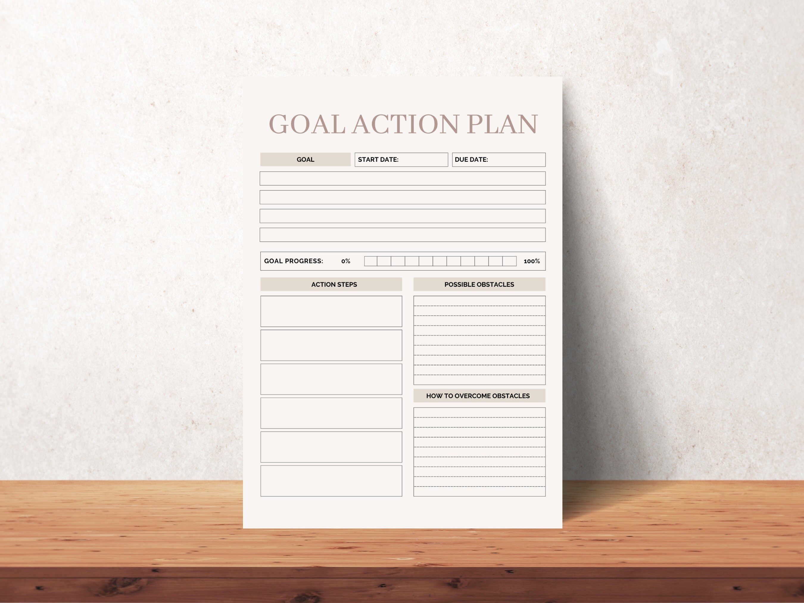 Goal Action Plan Printout, Goal Action Plan Template, Goal Planner ...