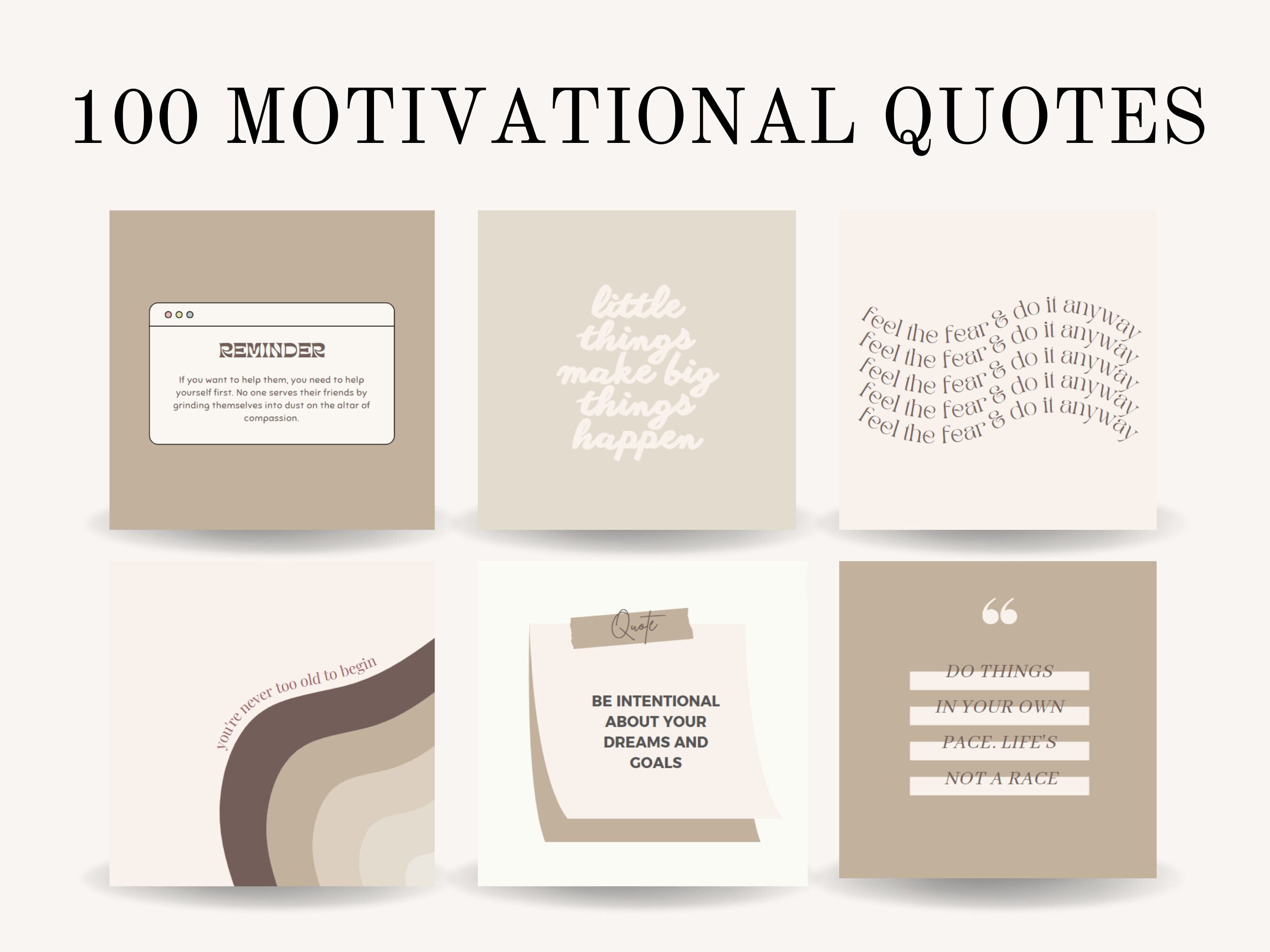 100 Motivational Instagram Quote Posts, Canva Quote Templates, Editable ...