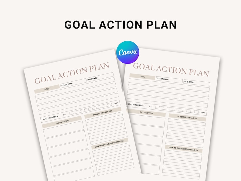 Goal Action Plan Printout, Goal Action Plan Template, Goal Planner ...