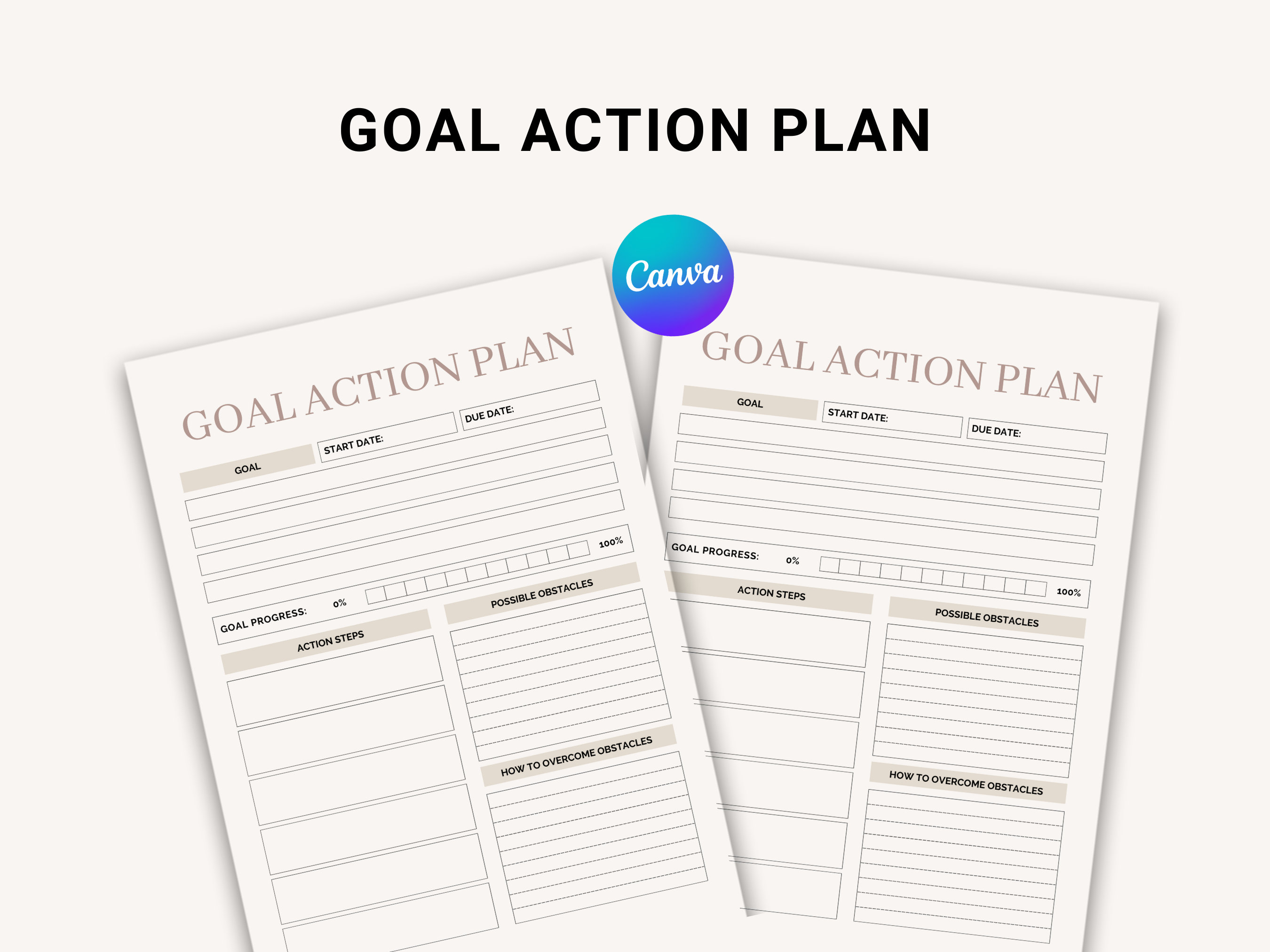 Goal Action Plan Printout, Goal Action Plan Template, Goal Planner ...