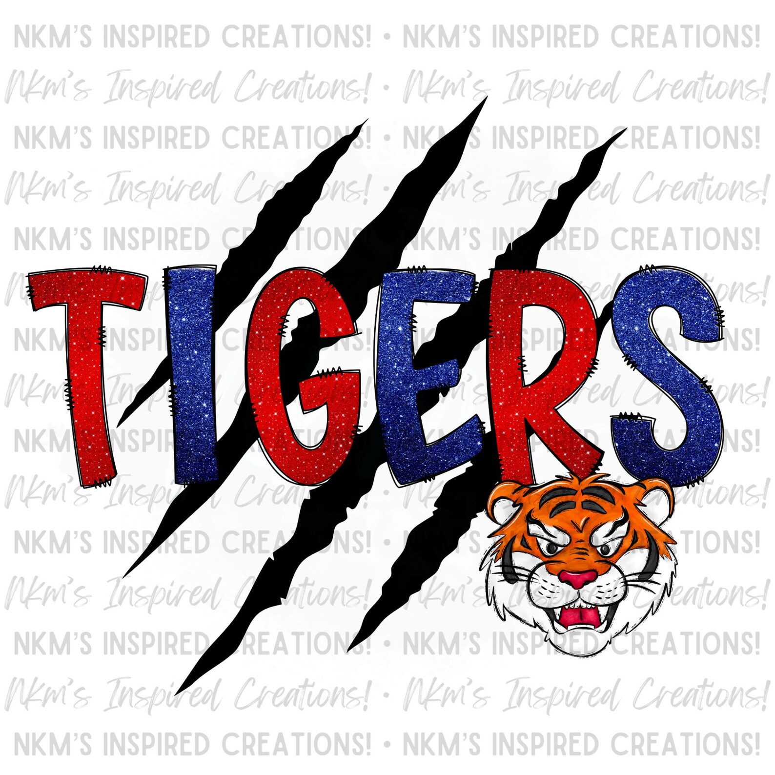 Tigers Red& Blue Design, Tigers Sublimation Design, Tigers PNG, Tigers ...