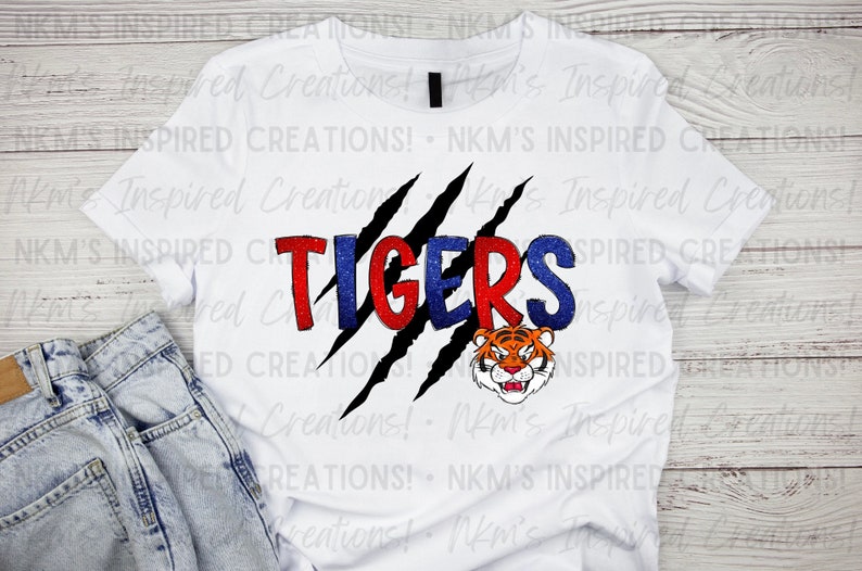 Tigers Red& Blue Design, Tigers Sublimation Design, Tigers PNG, Tigers ...