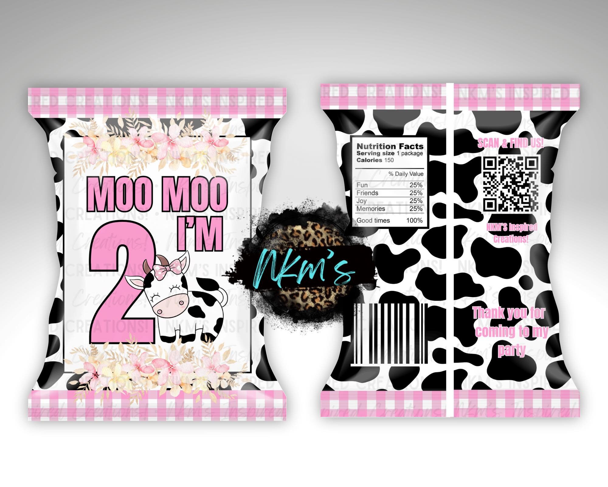Cow Print Birthday Chip Bag, Instant Editable Digital Download - Etsy
