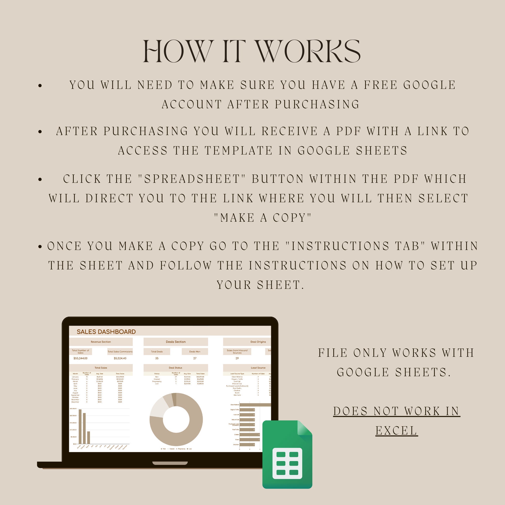 Basic Sales Google Sheets Tracker | Deal Tracker | Commission Tracker ...