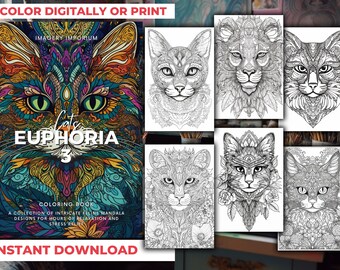 Stress, Anxiety Relief, Cat Coloring Pages With Intricate Mandala ...