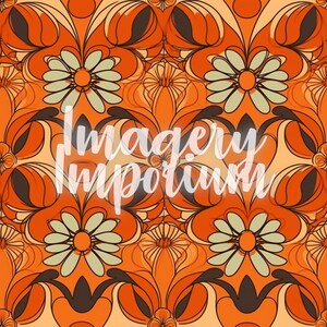 Retro Digital Paper - Summer Orange - 14 Designs - 12x12in - Commercial ...