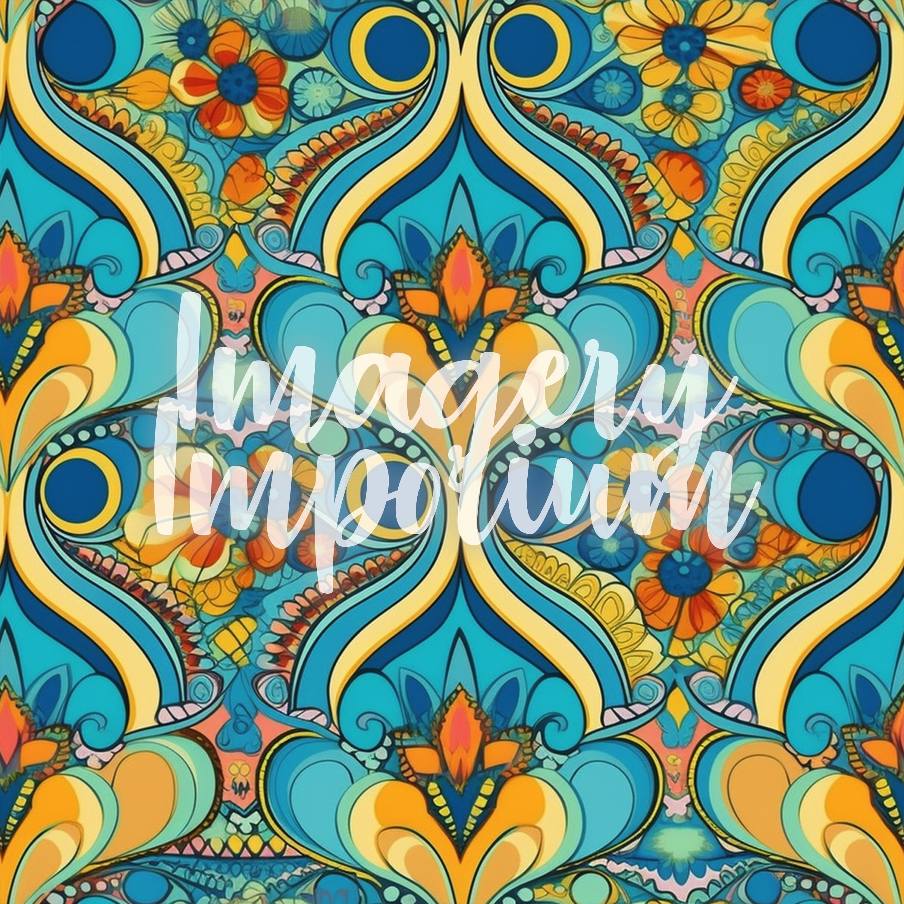 Retro Digital Paper - Blue - Green - 14 Designs - 12x12in - Commercial ...