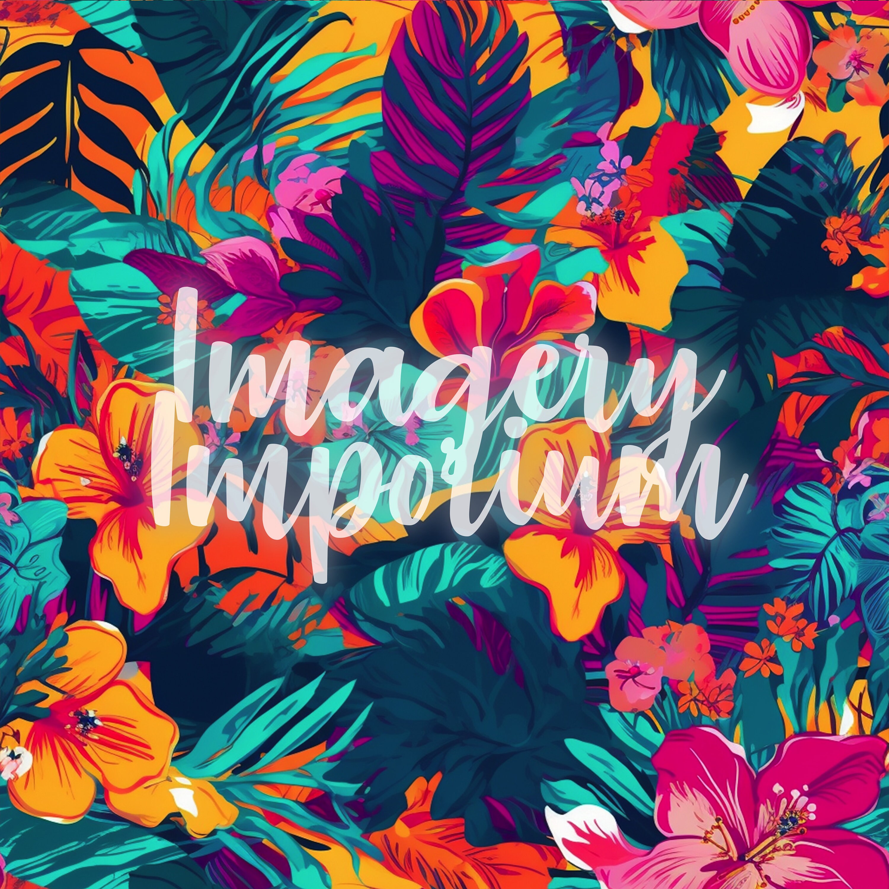 Seamless Digital Paper Summer Floral Medley Bold Colors Bright Flower ...