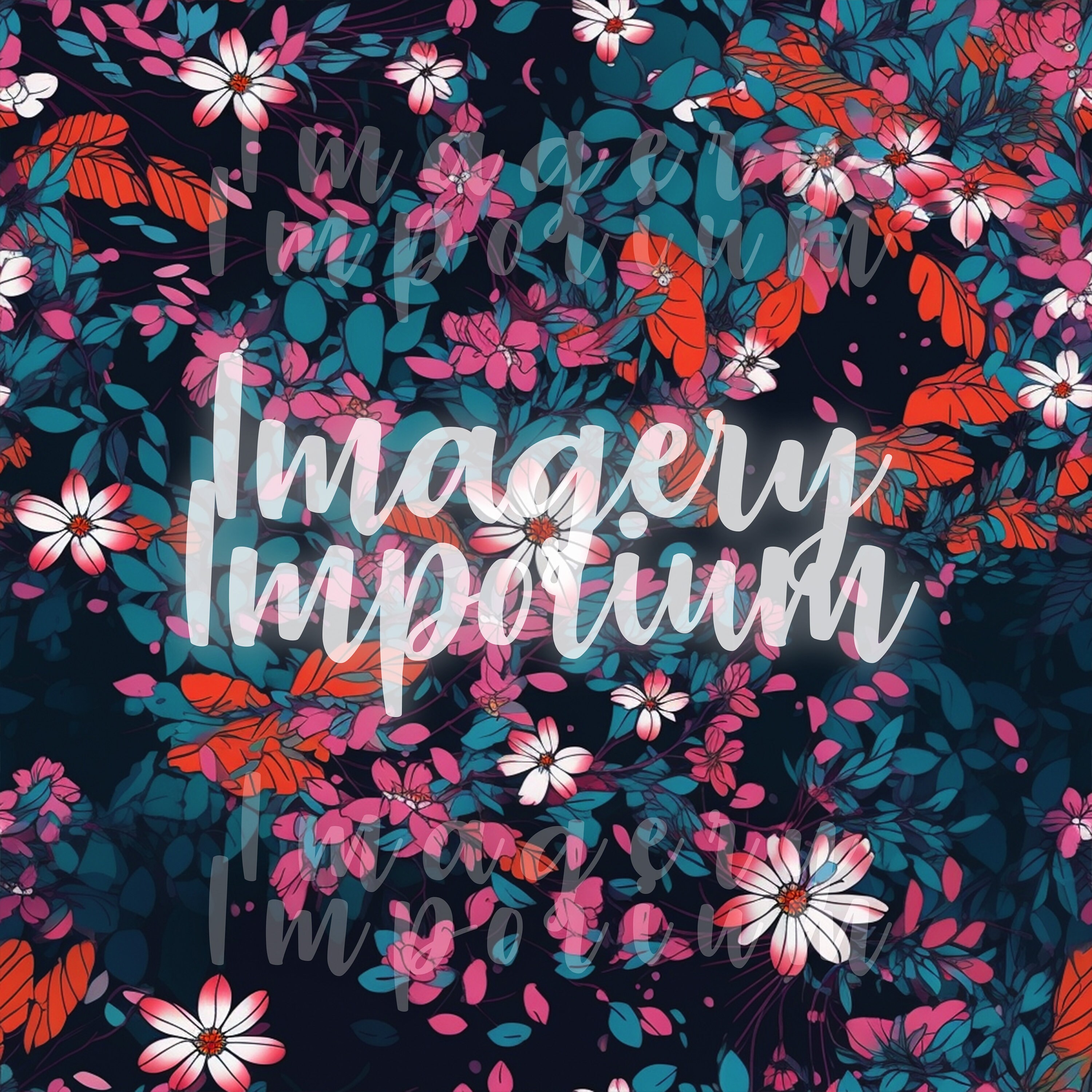 Seamless Digital Paper Summer Floral Medley Bold Colors Bright Flower ...