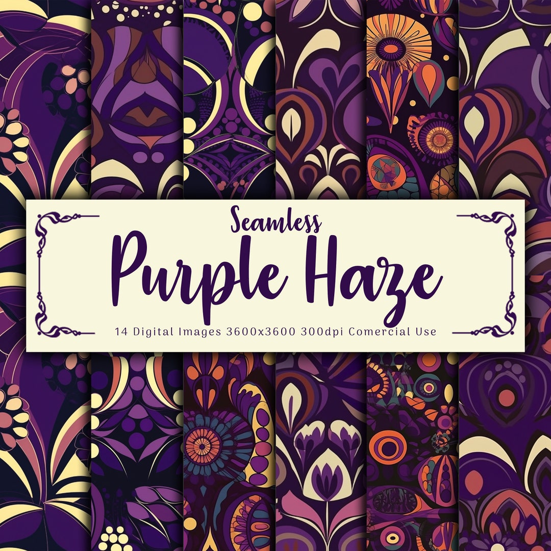 Purple Retro Digital Paper - 14 Designs - 12x12in - Commercial Use ...