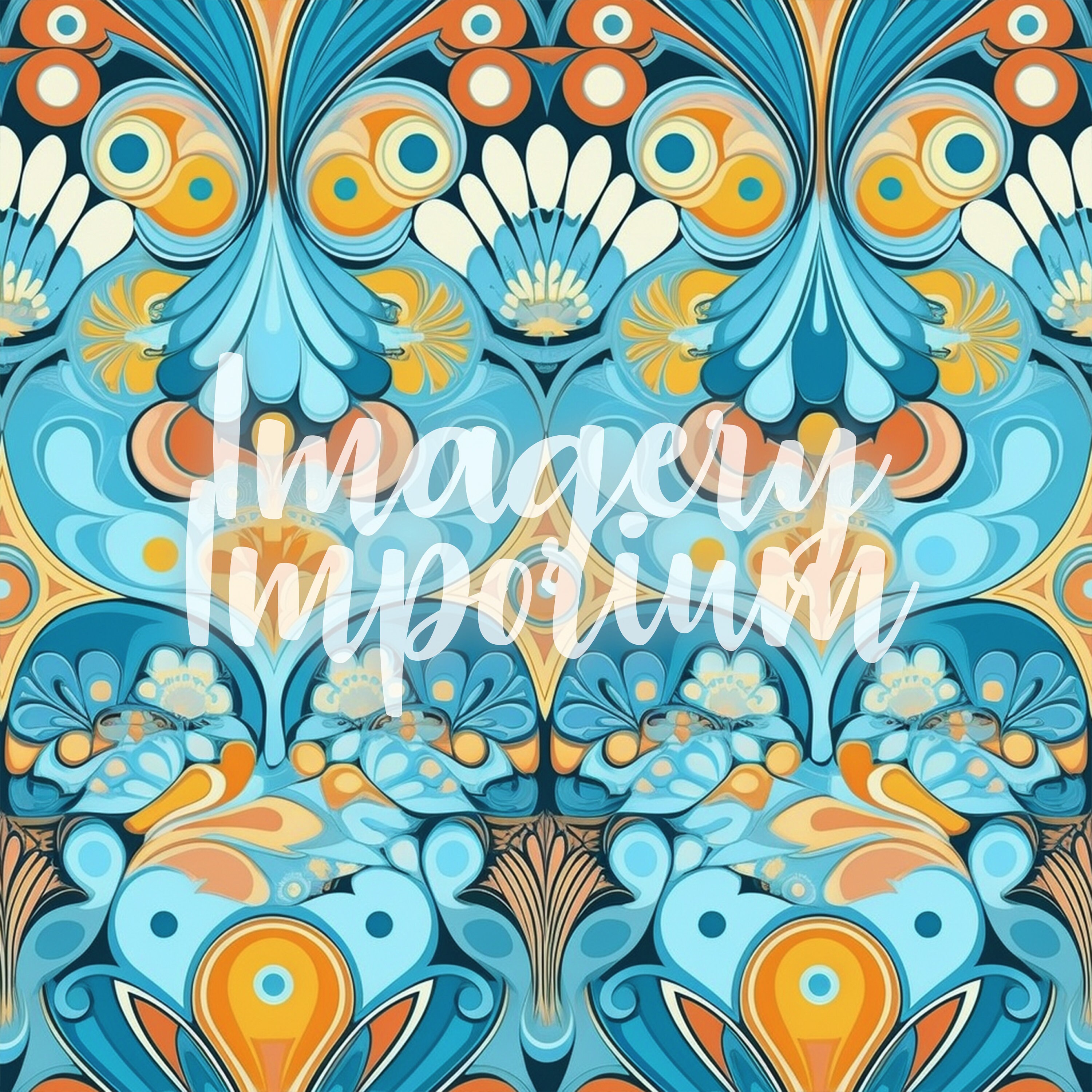 Retro Digital Paper - Blue - Green - 14 Designs - 12x12in - Commercial ...