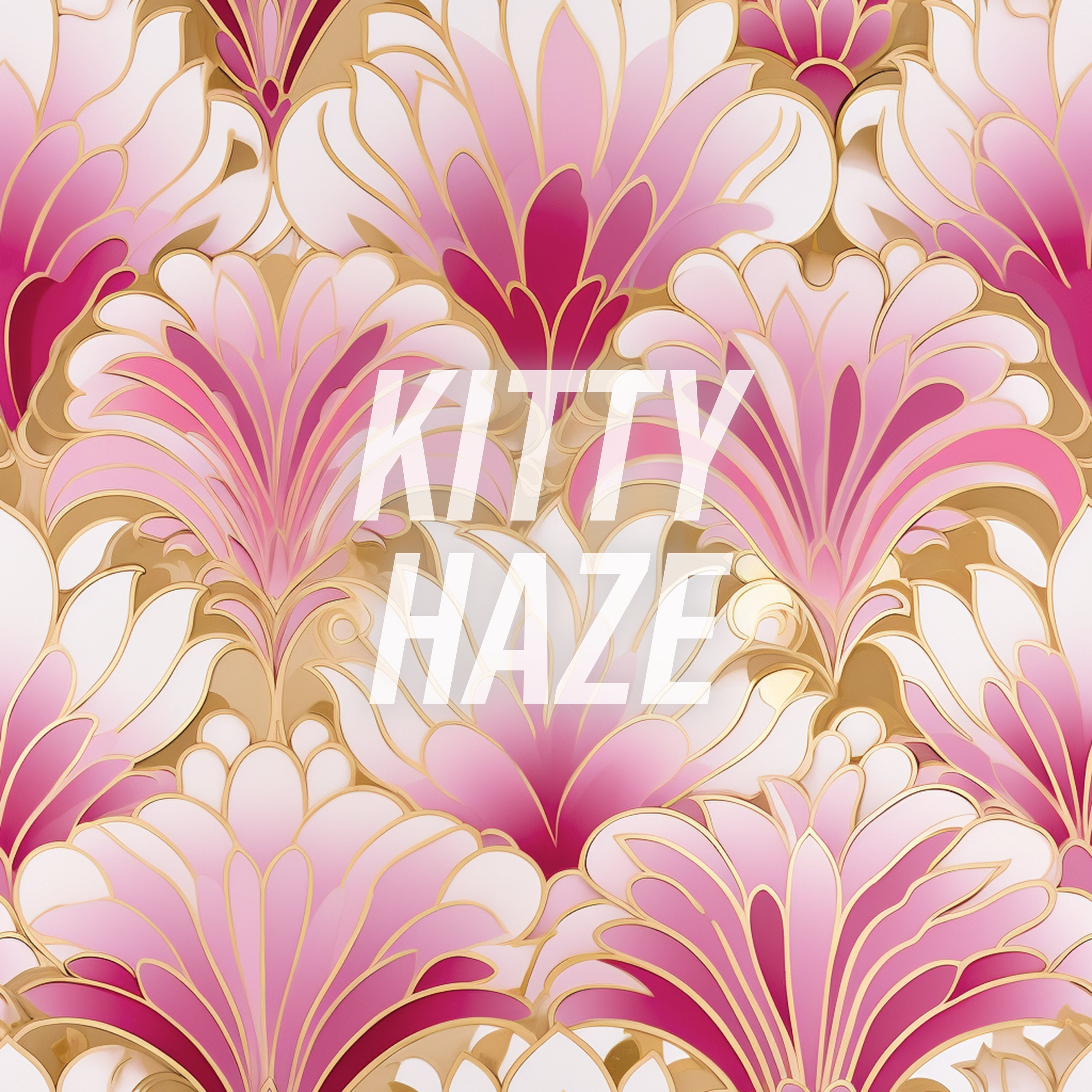Pink & Gold Art Deco Digital Paper, Seamless Patterns Geometric Designs ...