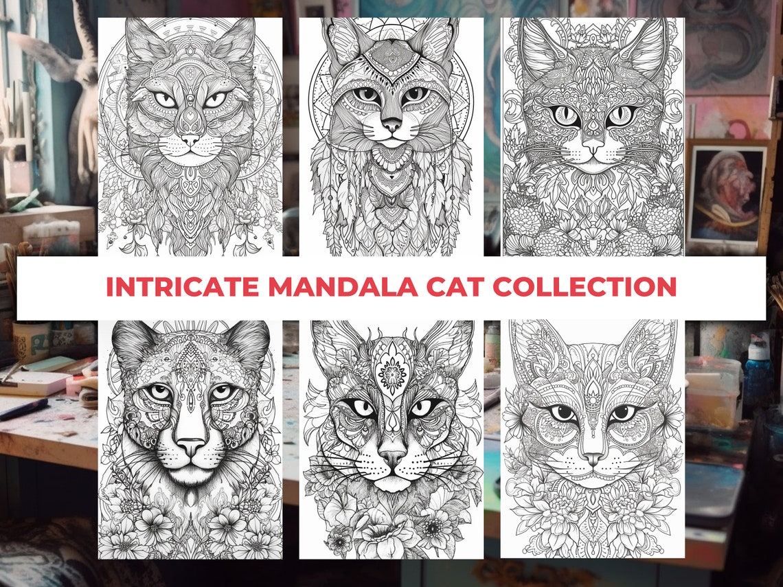 Stress, Anxiety Relief, Cat Coloring Pages, Intricate Mandala Designs ...