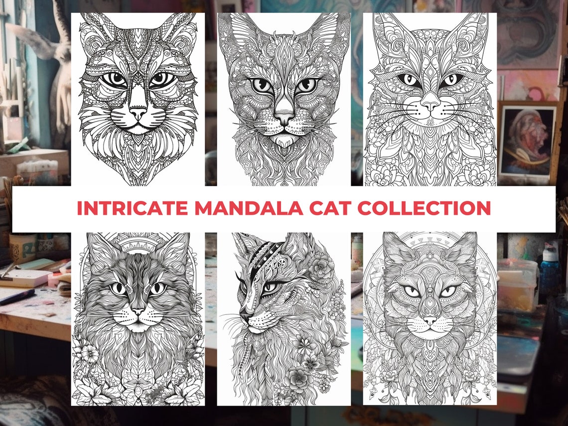 Stress, Anxiety Relief, Cat Coloring Pages, Intricate Mandala Designs ...