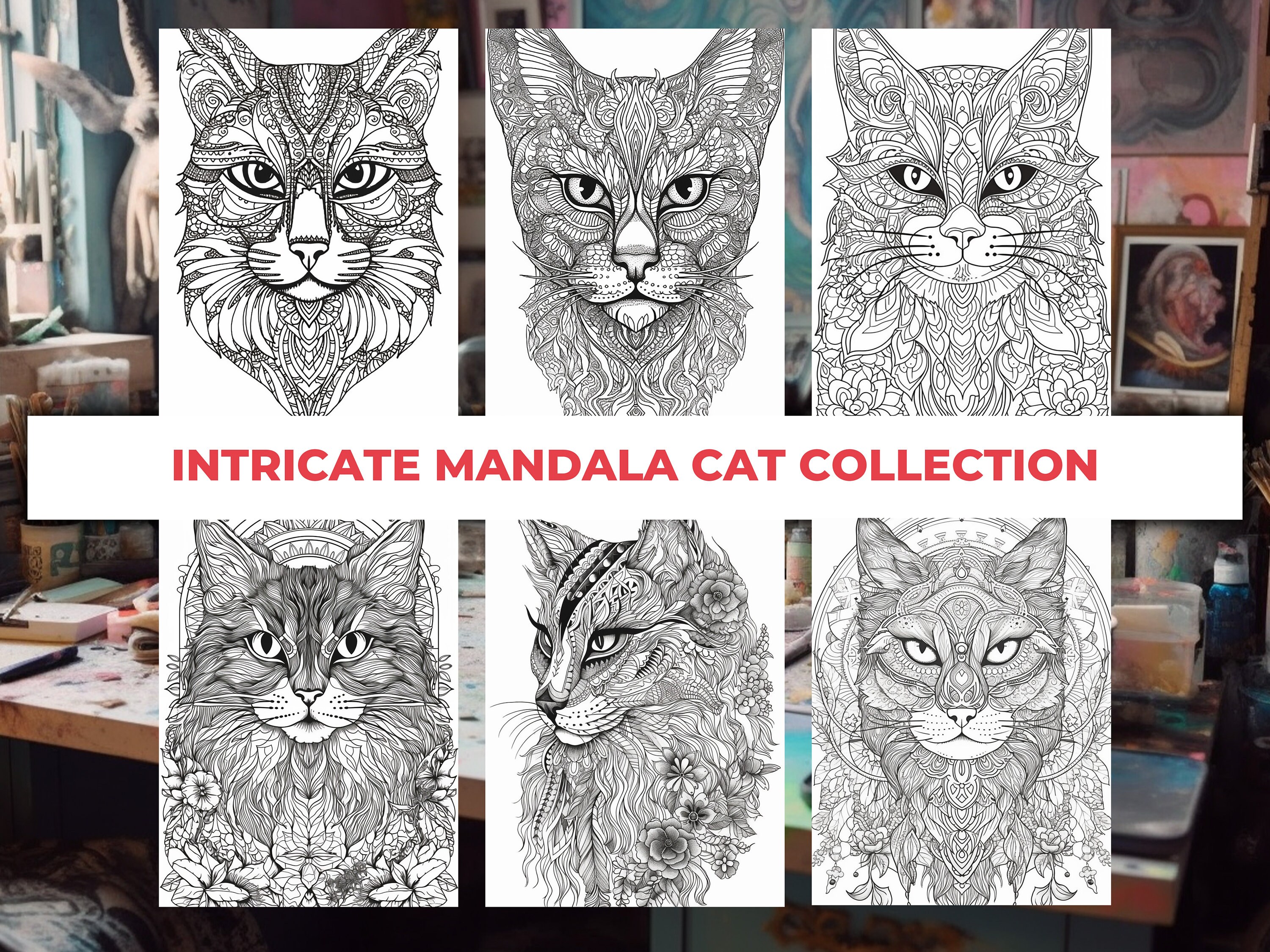 Stress, Anxiety Relief, Cat Coloring Pages, Intricate Mandala Designs ...