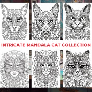 Stress, Anxiety Relief, Cat Coloring Pages With Intricate Mandala ...