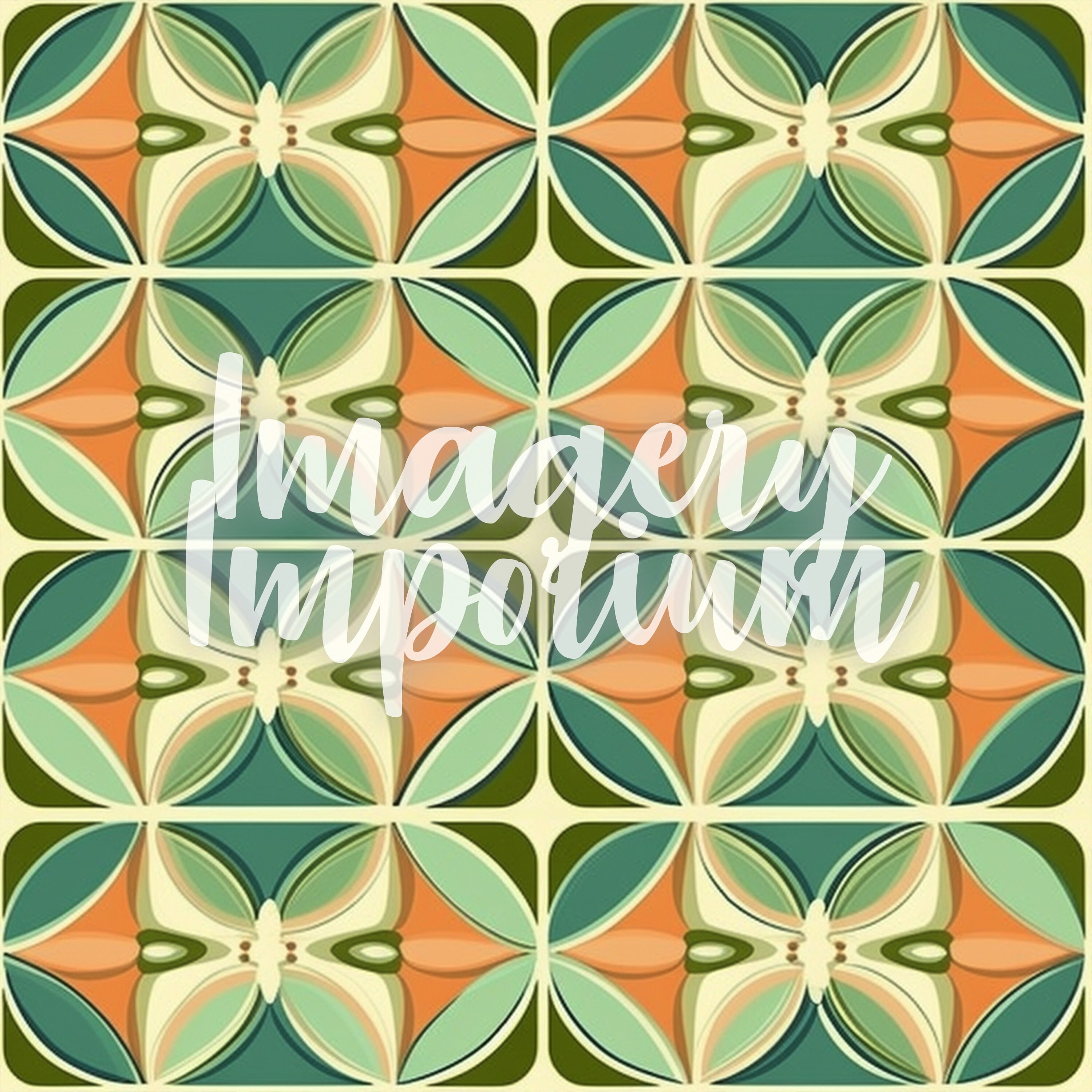 Retro Digital Paper - Blue - Green - 14 Designs - 12x12in - Commercial ...