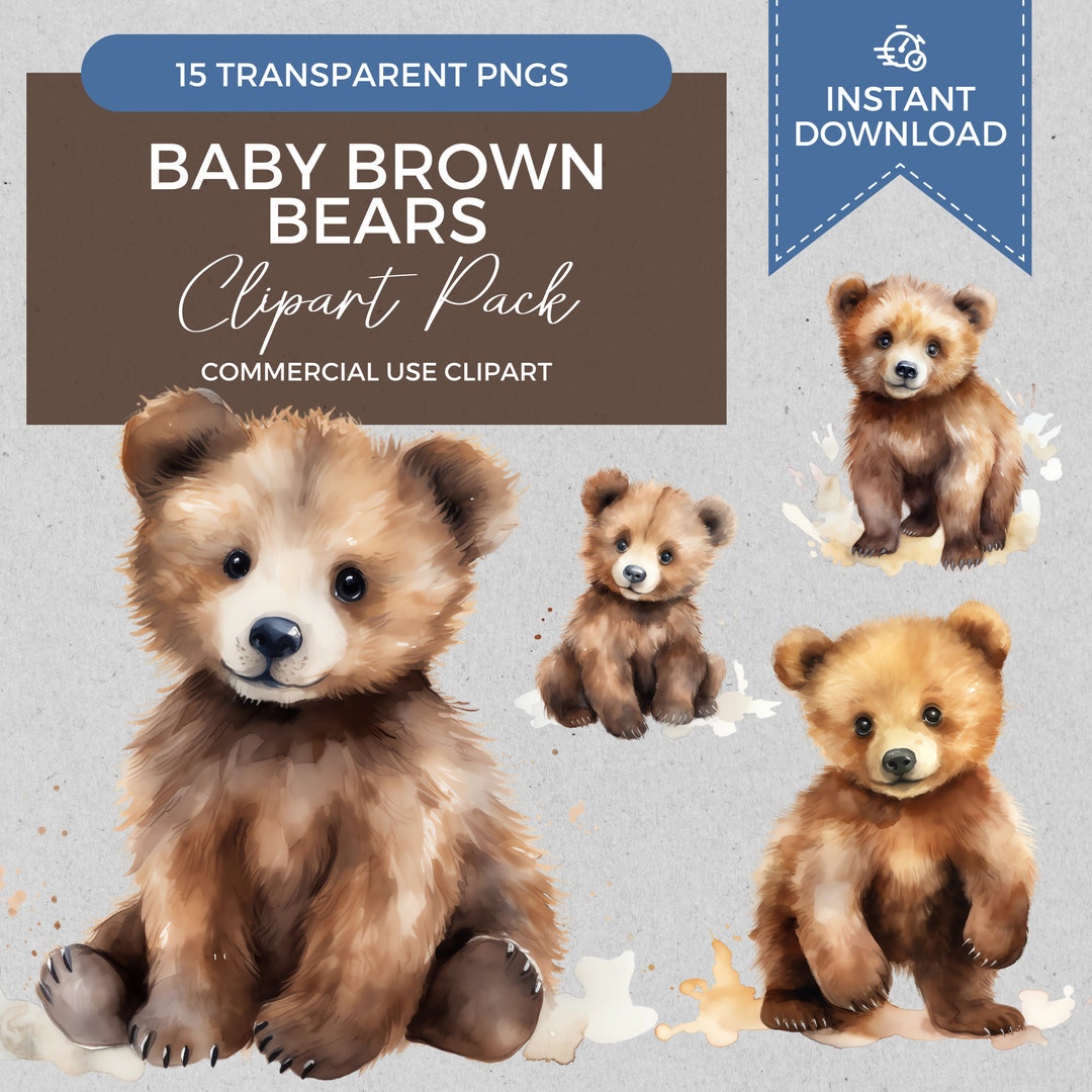 Woodland Animal Clipart Bears Watercolor Bear Clipart Woodland Nursery ...