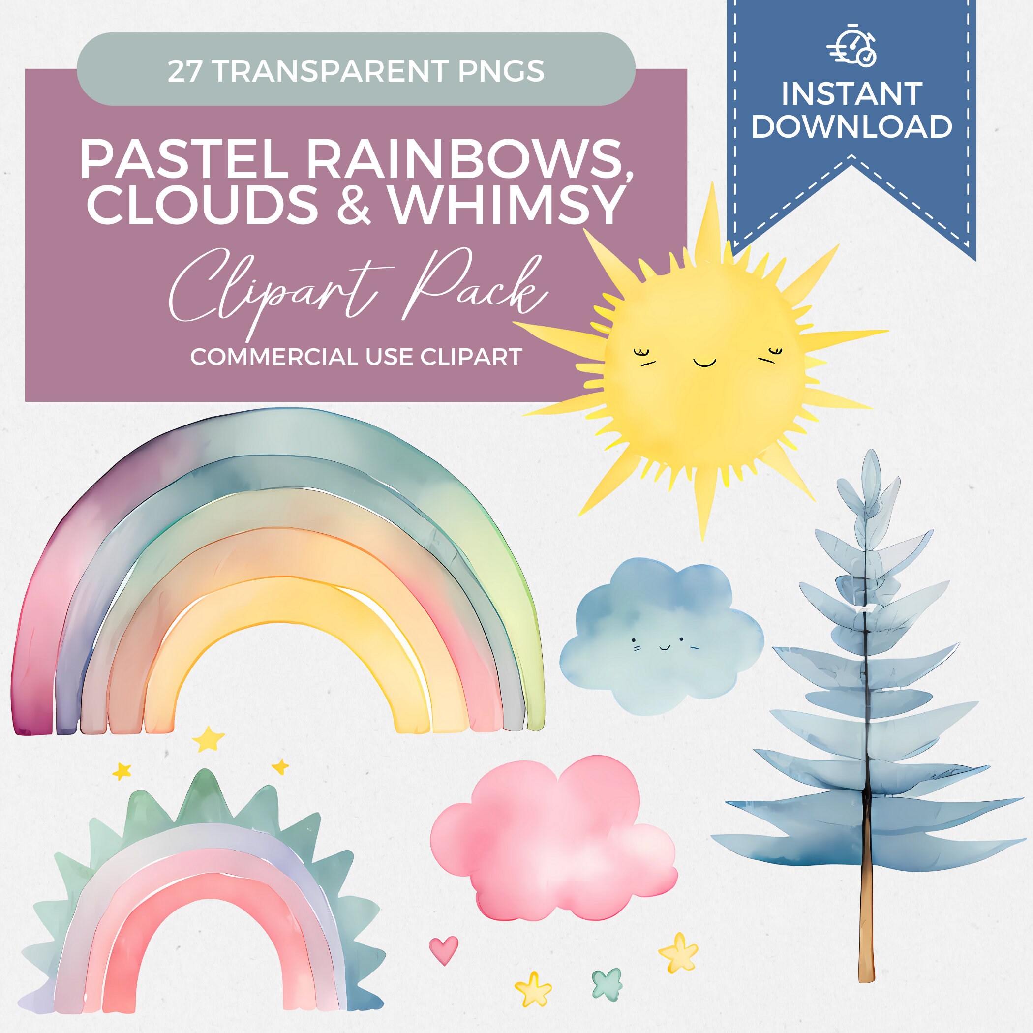 Pastel Rainbow Clipart for Kids Invitation Clipart Rainbow Clipart ...