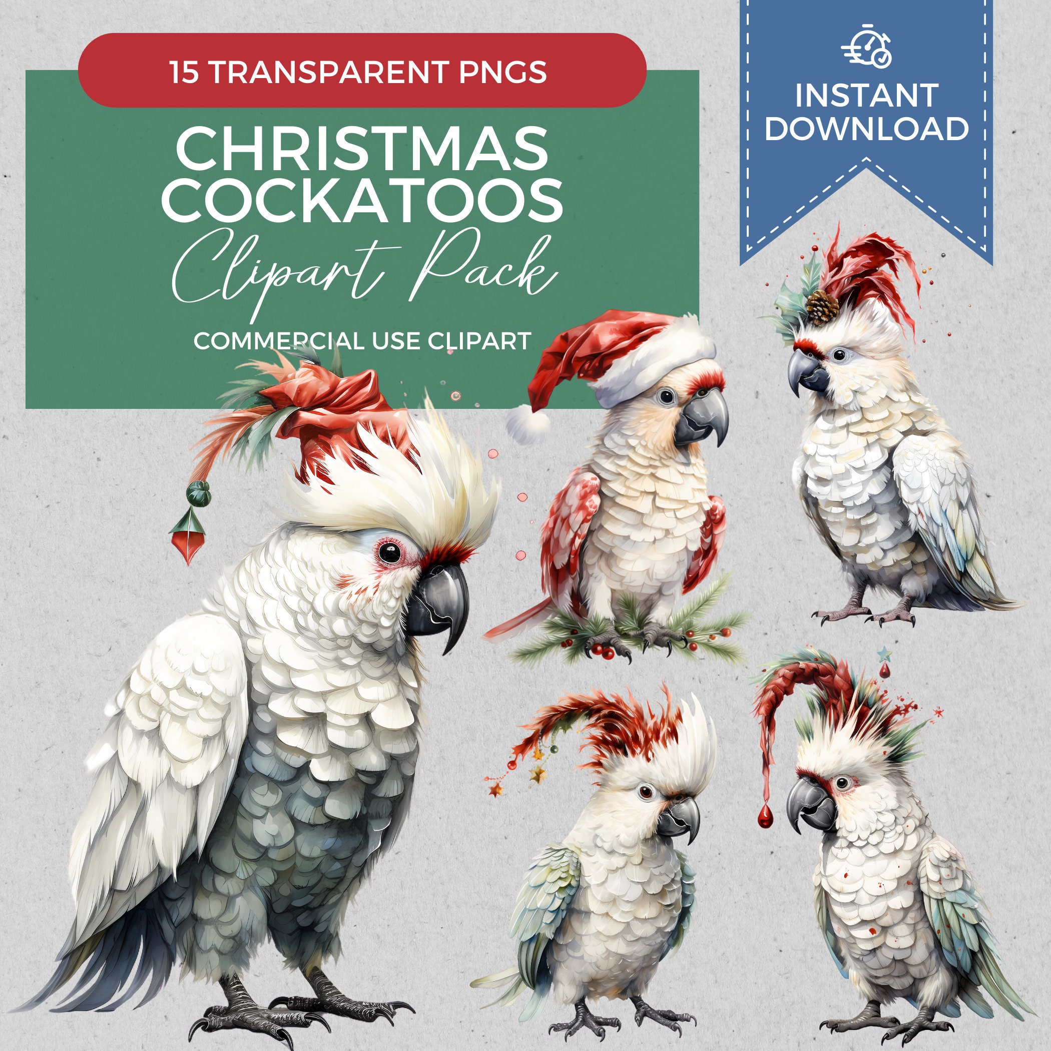 Australian Christmas Clipart Aussie Christmas Cockatoos Festive ...