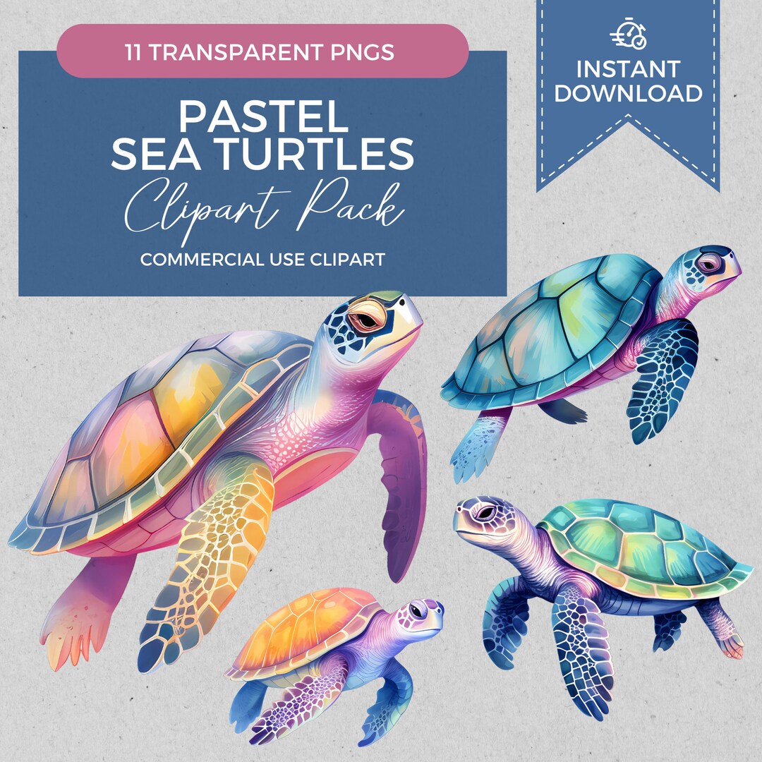 Sea Turtle PNG Clipart Pastel Sea Turtles Clipart Turtle PNG Watercolor ...