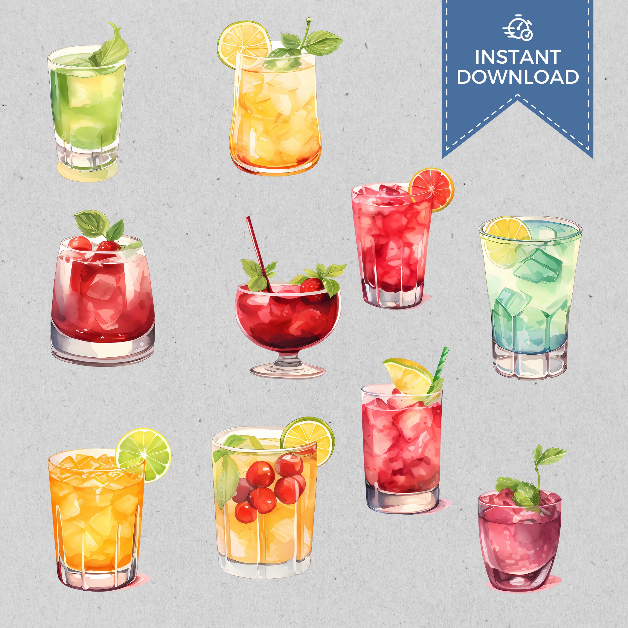 Bar Menu Clipart Drinks Menu Clipart of Alcohol Clipart for - Etsy